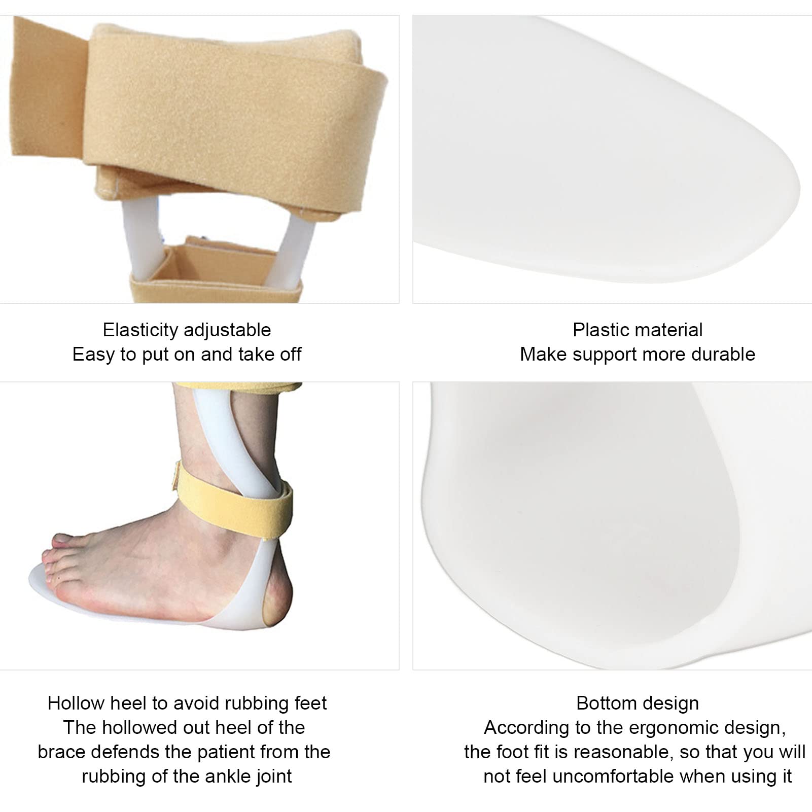 Orthopedic Ankle Support, Drop Foot Support, Hollow Heel in The Center of The Palm for of Injuries (S Left Foot)