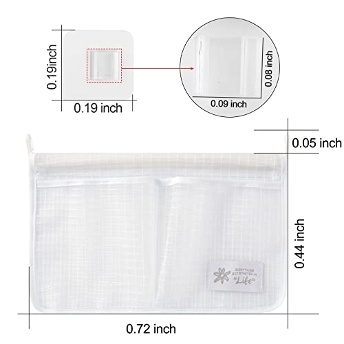 QIENGO 3 Packs Refrigerator Door Organizer Kitchen Storage Bag Home Small Objects Classification Hanging Mesh Pocket Organization Accessories Containers With 6 Wall Hooks (White)