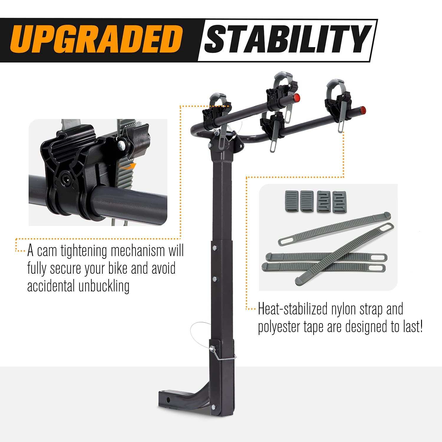 LITE-WAY Bike Rack Hitch Mount 2 Bike, 2” Trailer Hitch Bicycle Racks for Car, SUV, Truck, 90 LBS Capacity