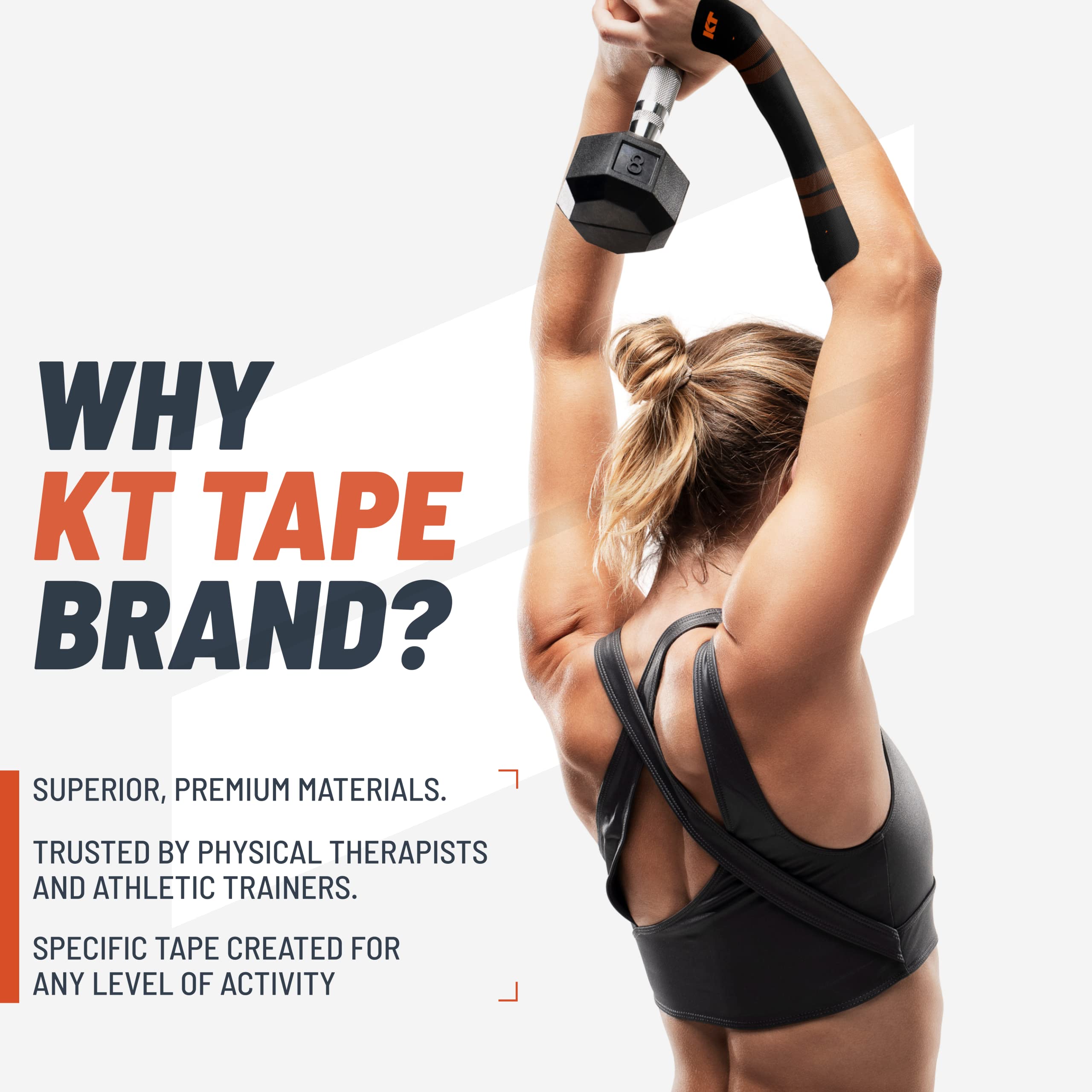 KT Tape, Pro Synthetic Kinesiology Athletic Tape, 20 Count, 10β Precut Strips, Hero Pink