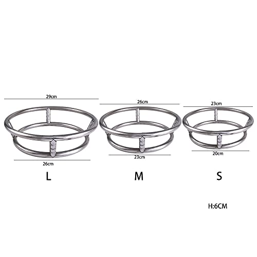 Potholders Wok Ring for Gas Stove, Stainless Steel Round Shelf Home Wok Rack, Reversible Size Wok Stand Wok Rack for Most Woks (S)