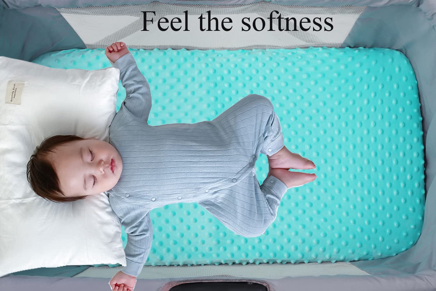 Minky Bassinet Sheet Set 2 Pack Stretch Fitted Cradle Sheets,Ultra Soft Thick Universal Fit Oval Rectangle Hourglass Pad/Mattress, for Baby Girls and Boys Grey Green