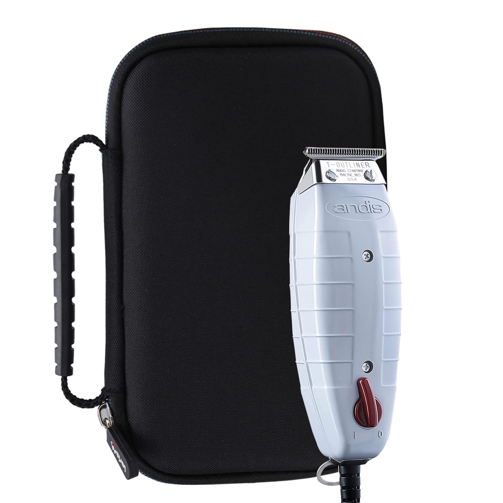 Mchoi Hard Portable Case for Andis Professional T-Outliner Beard/Hair Trimmer, Model GTO 04710/ 04603/ 04775, with Mesh Pocket for Combs and Accessories, Case Only