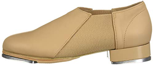 Leo Women's Slip-ON Jazz TAP Dance Shoe, tan, 6.5 Medium US