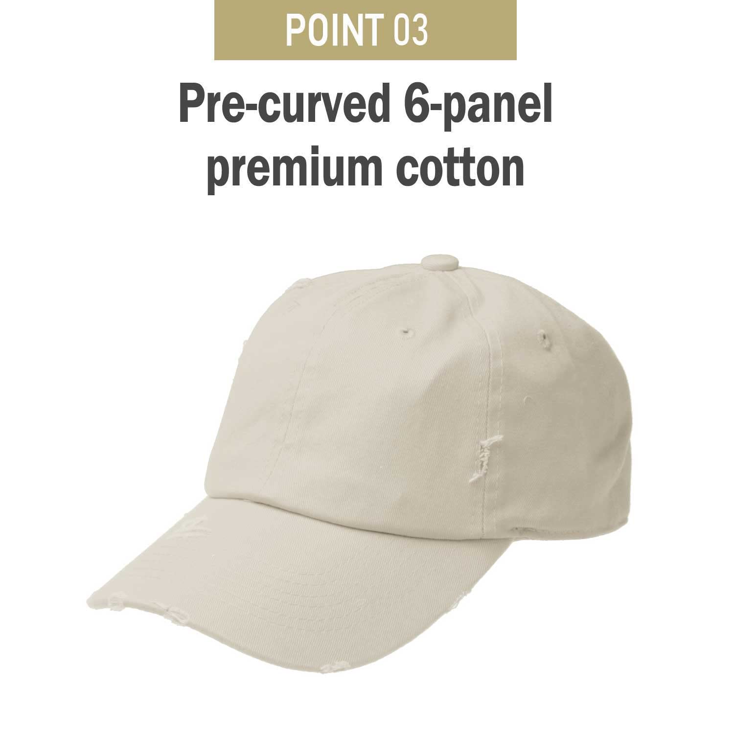 PLAIN GEAR Vintage Washed Distressed Hats for Men and Women - Unisex Cotton Hat Baseball Cap with Adjustable Metal Buckle (White)