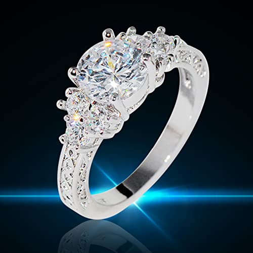 Rings for Women Natural Silver Gemstone Luxury Stylish Bride Engagement Wedding Party Ring Valentine's Day Gifts