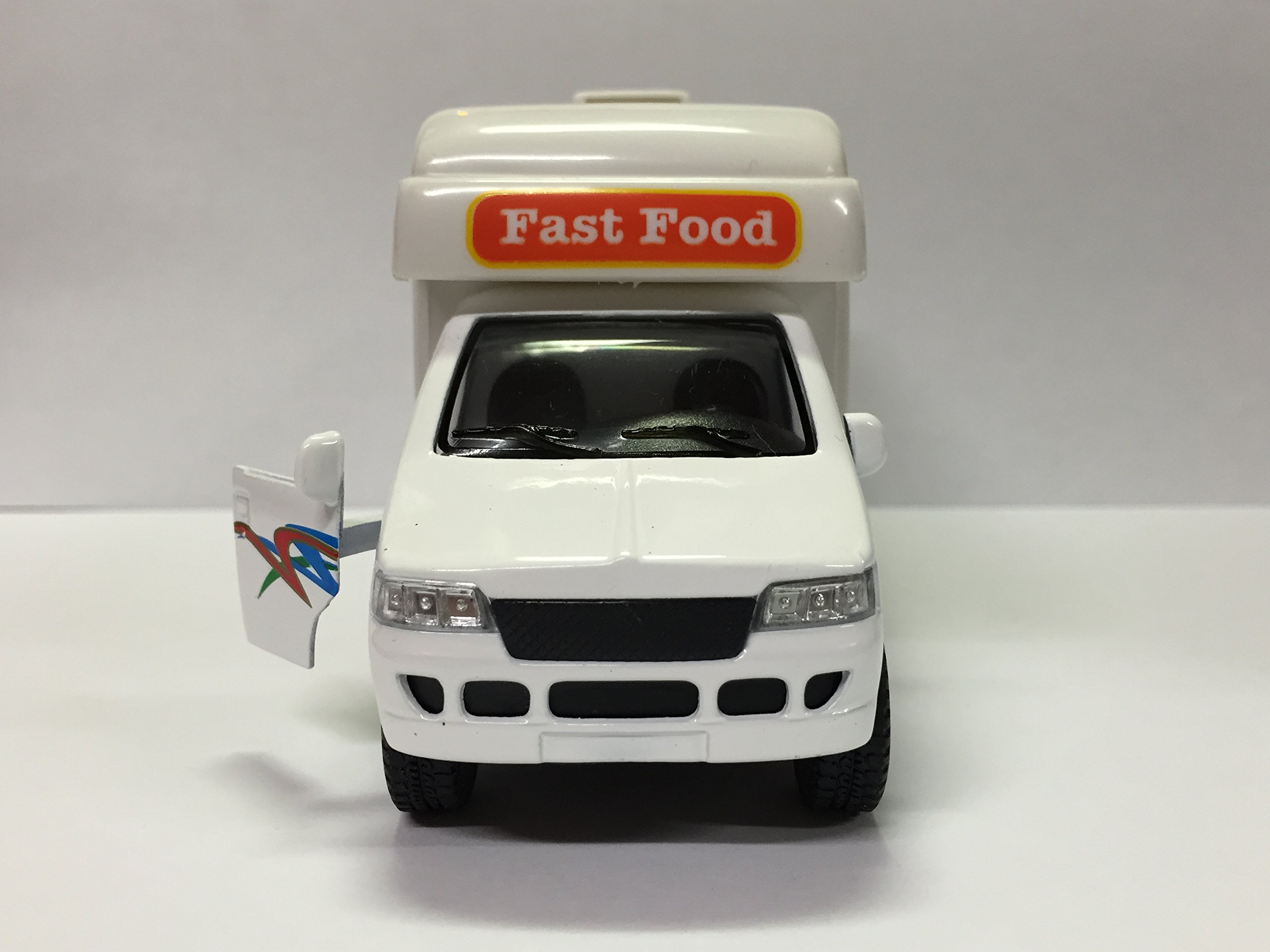 KiNSFUN Die Cast Metal Food Truck 5 inch Pullback Action