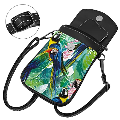 Small Crossbody Bag Parrot Cell Phone Purse Wallet