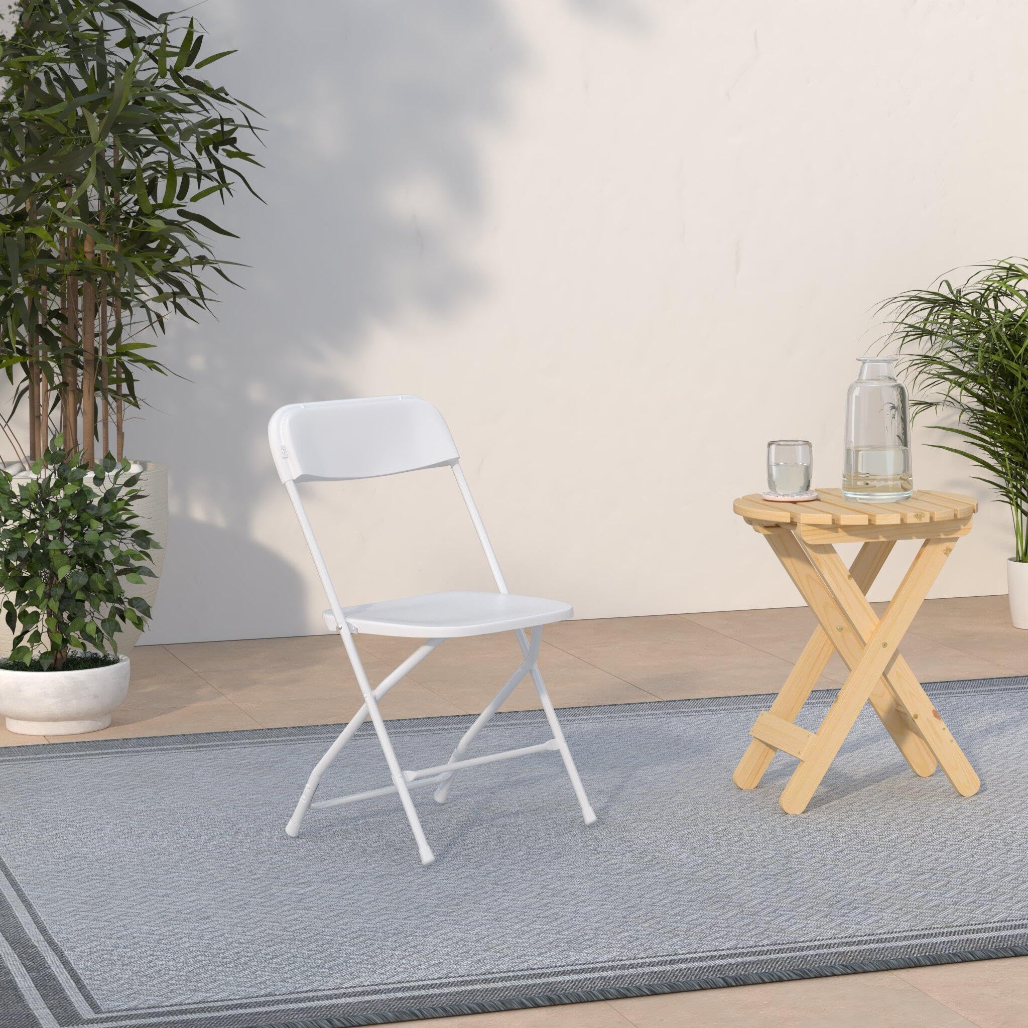 LUCKYERMORE 6 Pack White Plastic Folding Chair, Foldable Party Chairs, 330 lbs Capacity,Indoor Outdoor Folding Chairs,for Wedding Backyard Events Meeting House Festivals Dinner,Stackable