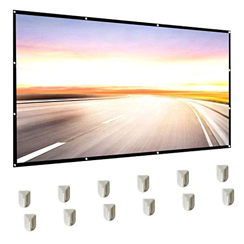 KXDTZ Projector Screen 150 inch 16:9 Foldable Anti-Crease Portable Projection Movies 1080P Full High Definition
