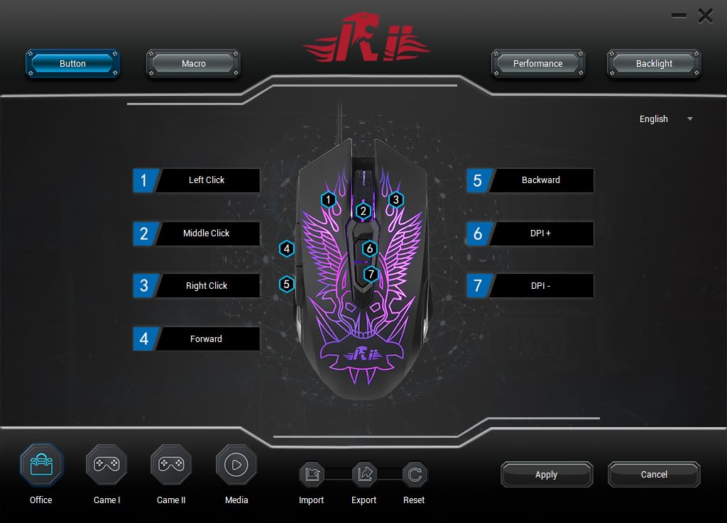 Rii Wired Gaming Mouse,Ergonomic Optical Mice with RGB Backlit,6 Programmable Buttons,1200 to 12800 High-Precision Adjustable DPI,Ergonomic PC Gaming Mouse for Windows PC Laptop Gamers(Black)