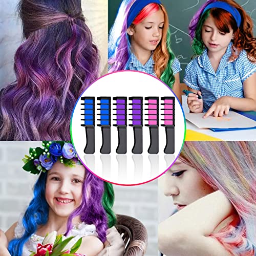 Temporary Hair Chalk Color Kit for Girls - Washable Dye and Makeup for Kids' Cosplay, DIY, Birthdays, Easter