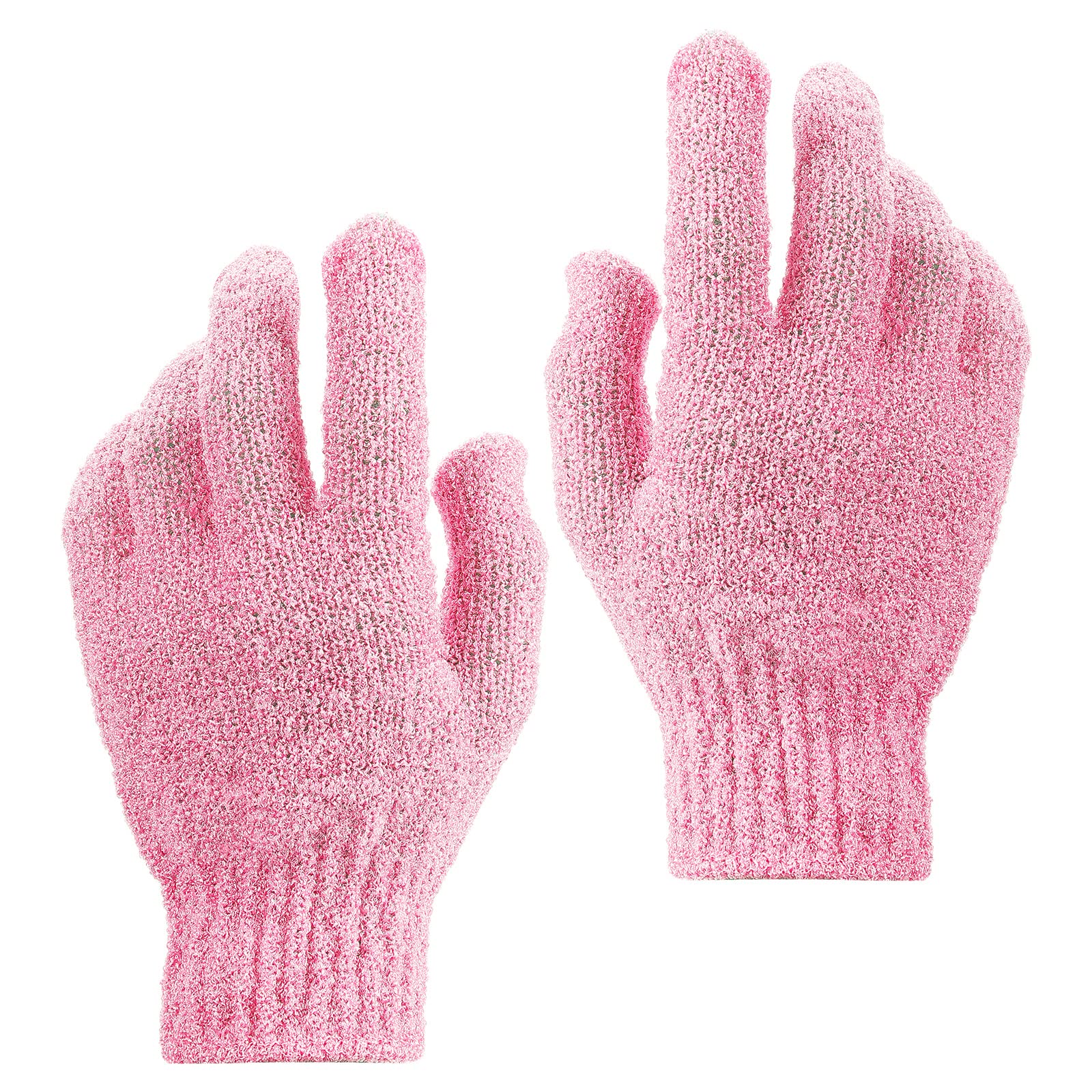 WLLHYF 2 Pcs Exfoliating Shower Gloves, Double Sided Exfoliating Bath Gloves 100% Nylon Deep Clean Body Scrubber Bathing Accessories for Women Men Exfoliation Mitt Beauty Massage Spa
