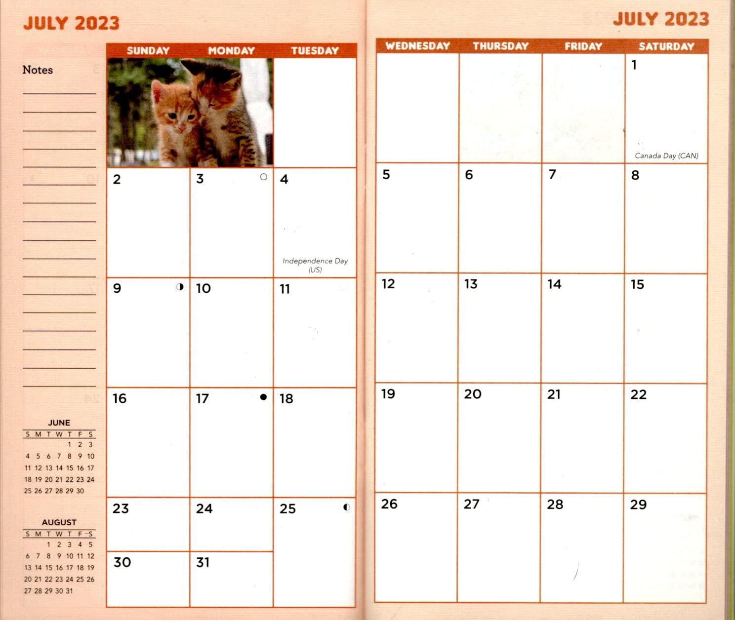 Paper Craft Kittens 2023 - 2024 2 Year Pocket Planner / Inspirations Calendar / Organizer - Monthly Page Format, multi