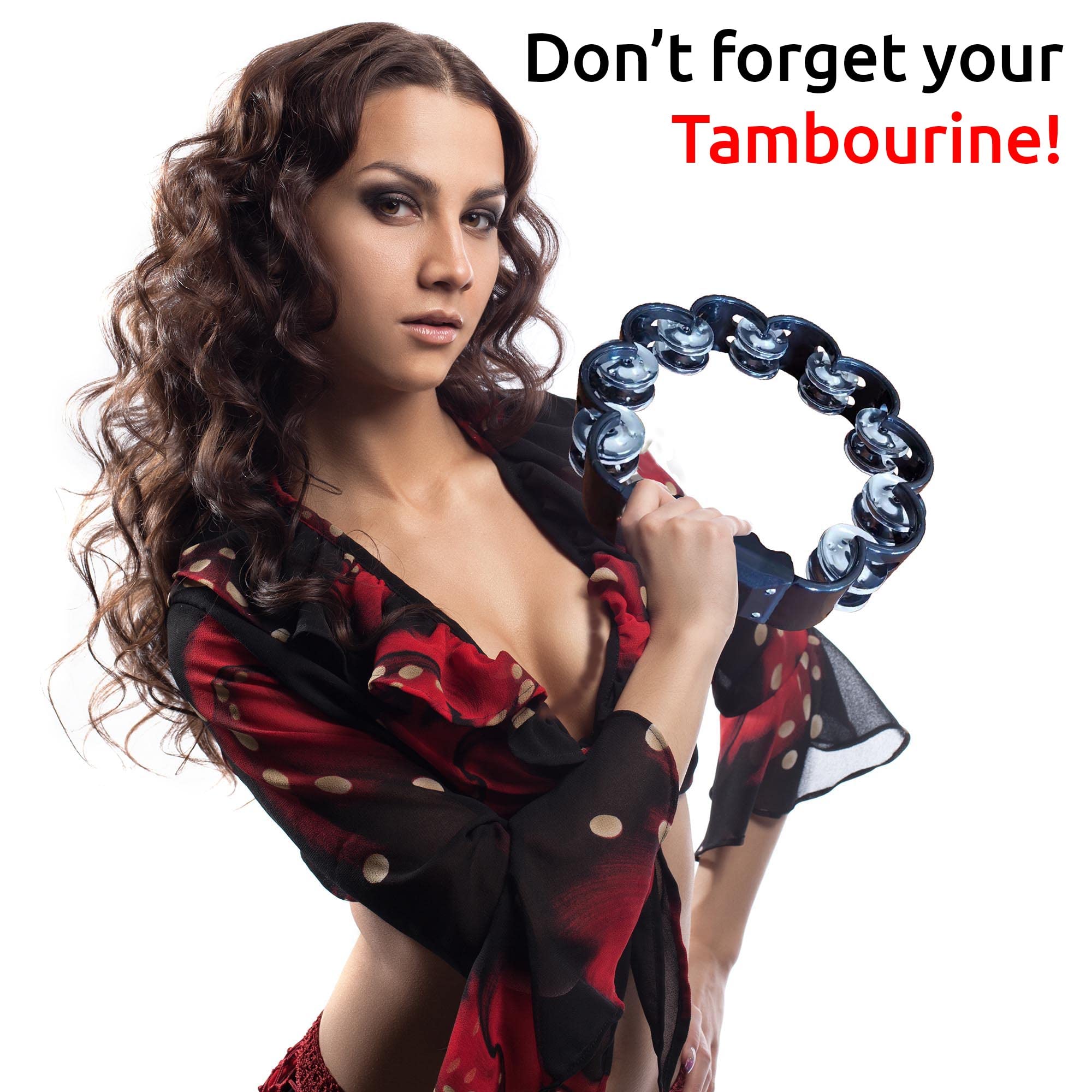 Plastic 10-inch Tambourine, 16 Pairs of Jingles, Headless, Wavy Shaped Frame