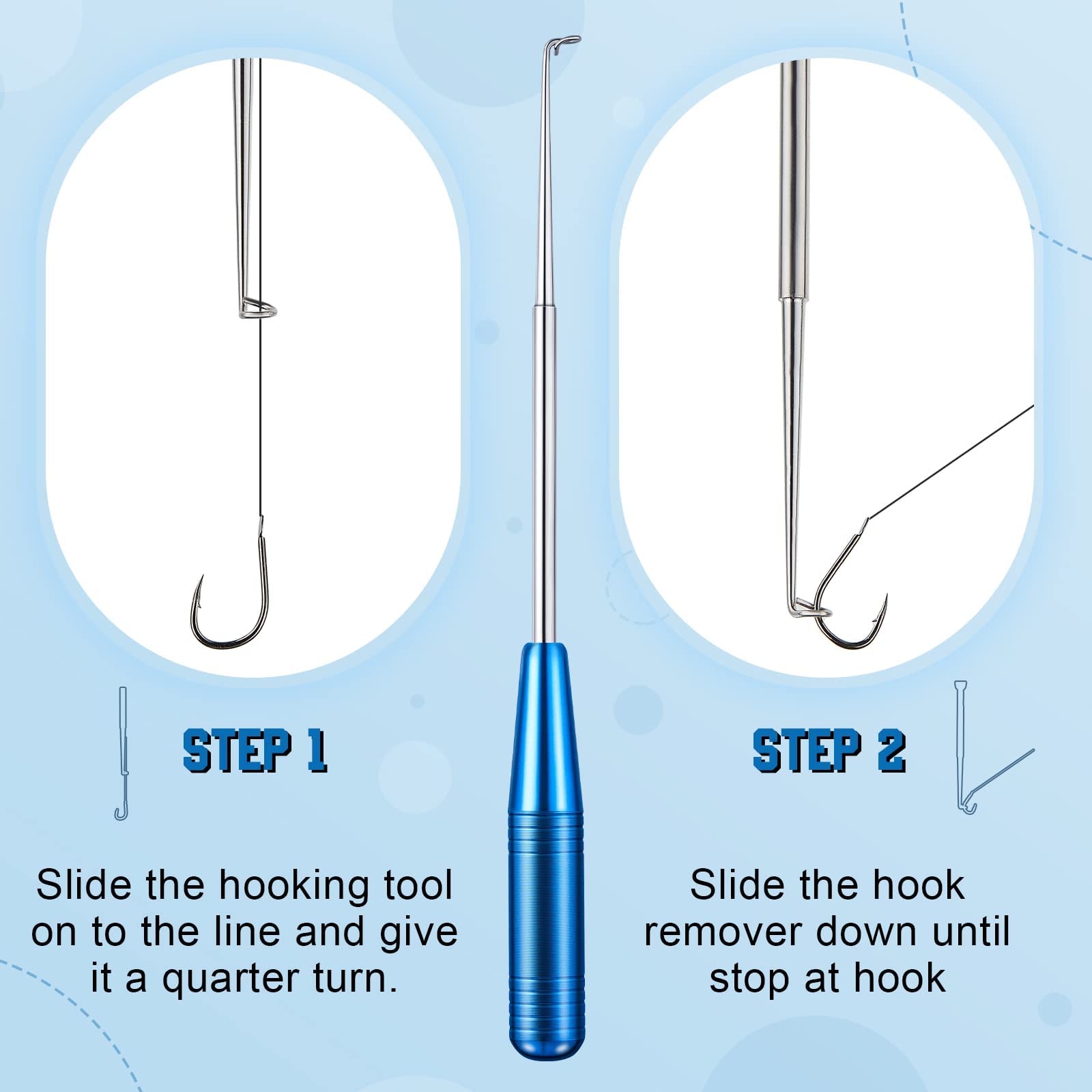 NC Fish Hook Remover, 2 or 3 Pieces Fishing Hook Remover Tool kit for Fishing Accessories pro Fishing Hooks Security Device Extractor Fish Hook Quick Remover Tool kit Fast decoupling (2)