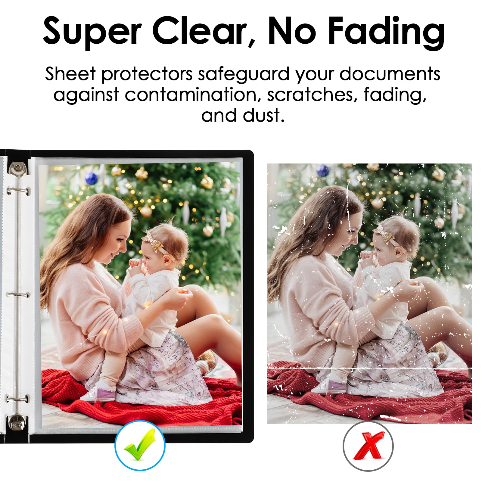 KTRIO Sheet Protector 8.5 x 11 inch Non-Glare Clear Page Protectors, Plastic Sleeves for Binders, Paper Protector for 3 Ring Binder Letter Size Top Loading, 100 Pack