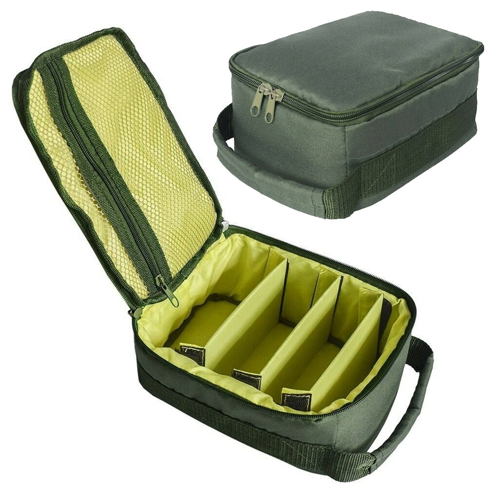 Portable Fishing Reel Storage Bag Fly Lure Line Tackle Gear Organizer Zipper