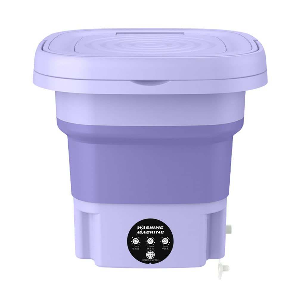 MOCOFO 8L Folding Washing Machine - Mini Portable Washing Machine for Camping, RV, Travel - Suitable for Underwear, Bra, Socks - 8L Large Capacity - Home Use(purple)
