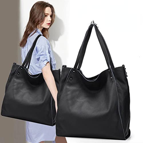 NC Leather Women's Bag Shoulder Bag Women's Large Bag First Layer Cowhide Large Capacity Hand Tote Bag