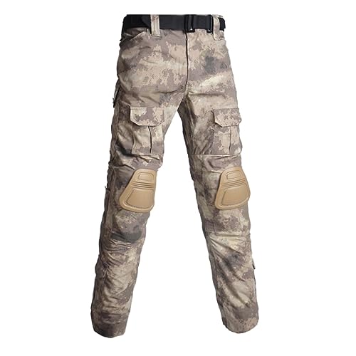 Men Combat Airsoft Tactical Military Army Trousers CP Hiking Camo1 Multi-Pocket Pants Ruin Gray XL