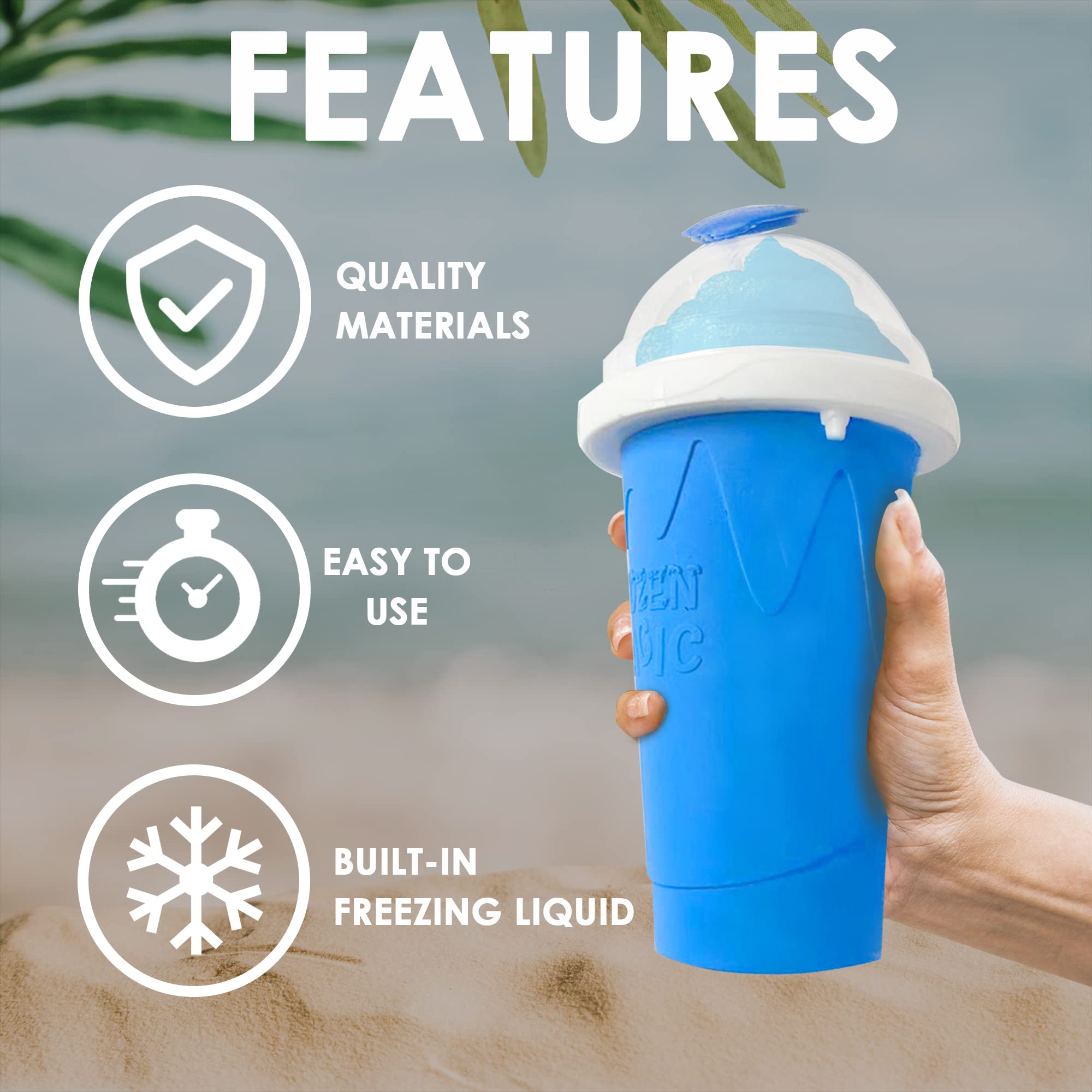 Magic Slushy Cup Maker Slushy Maker Cup, DIY Slushy Cup, Double Layer Squeeze Cup with Spoon-sip Straw