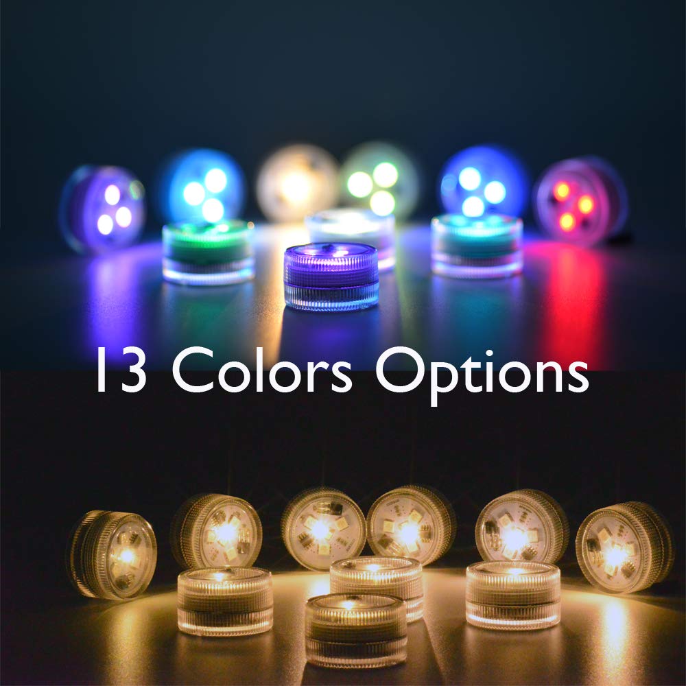 Paper Lantern Lights Battery Operated Remote Hanging Led Lantern Lights with Hook Super Bright RGB White Warm White 15 Days Standby, 36 hours Constant On for Lantern Tent Lighting(10 lights+2 remotes)