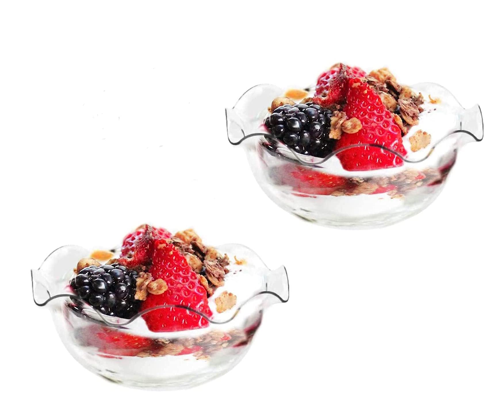 Qixivcom 50 Pack 4 Oz Flower Shaped Plastic Ice Cream Dessert Bowls Dessert Cup Disposable Sundae Bowl Parfait Snack Salad Bowls Tasting Sample Cup Appetizer Serving Bowl for Party Wedding Favor