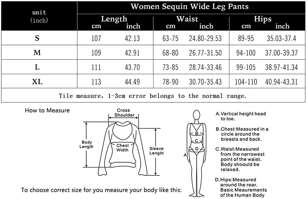 qfmqkpi Women's Sparkly Elastic High Waist Silver Flared Bell Bottom Solid Metallic Palazzo Yoga Pants Disco White L