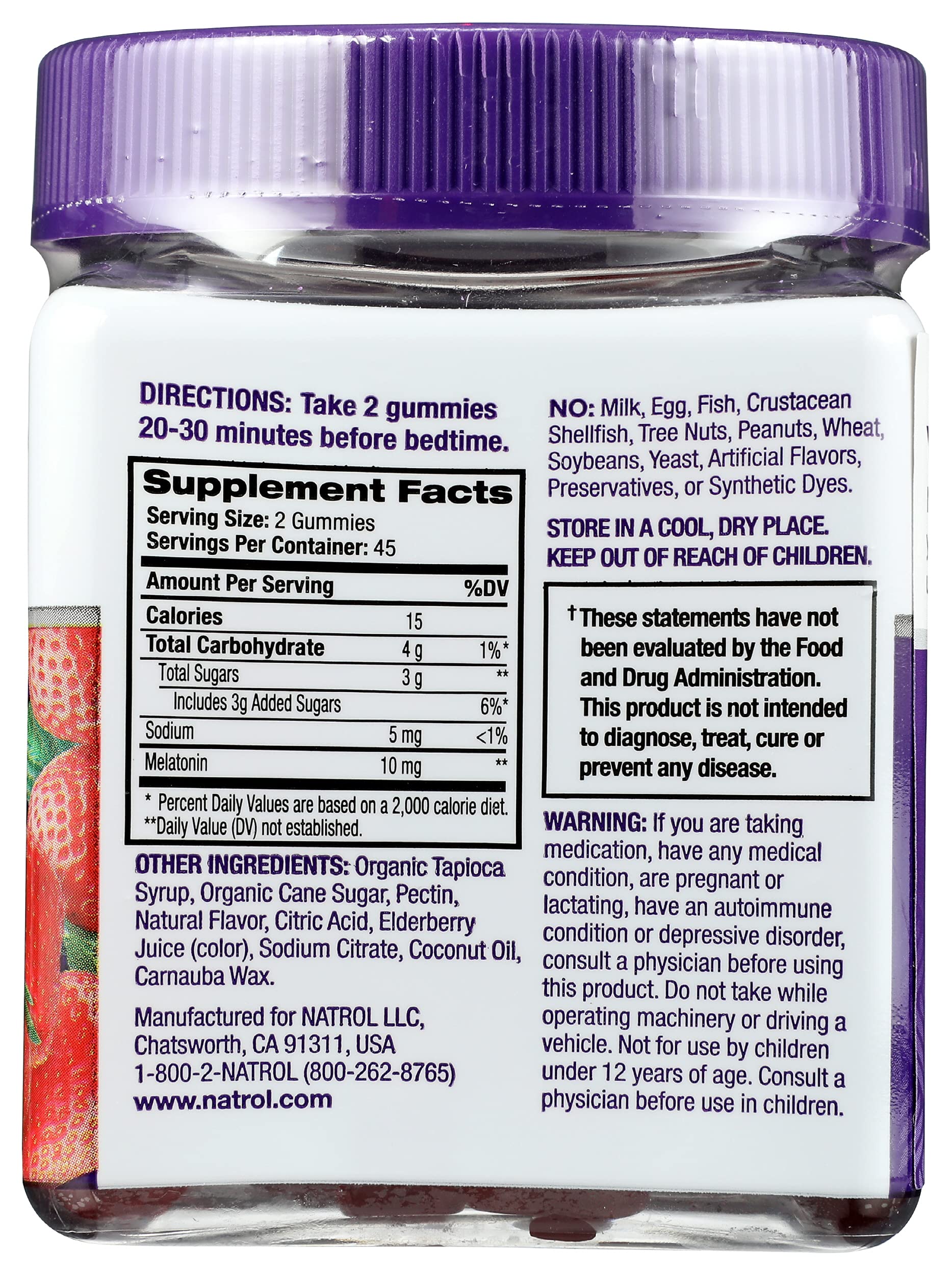 NATROL Melatonin 10mg Gummies, 90 CT