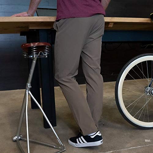 Men's Commuter Bike to Work Cycling Pants - Chinos/Slacks (Black, 34W x 30L)