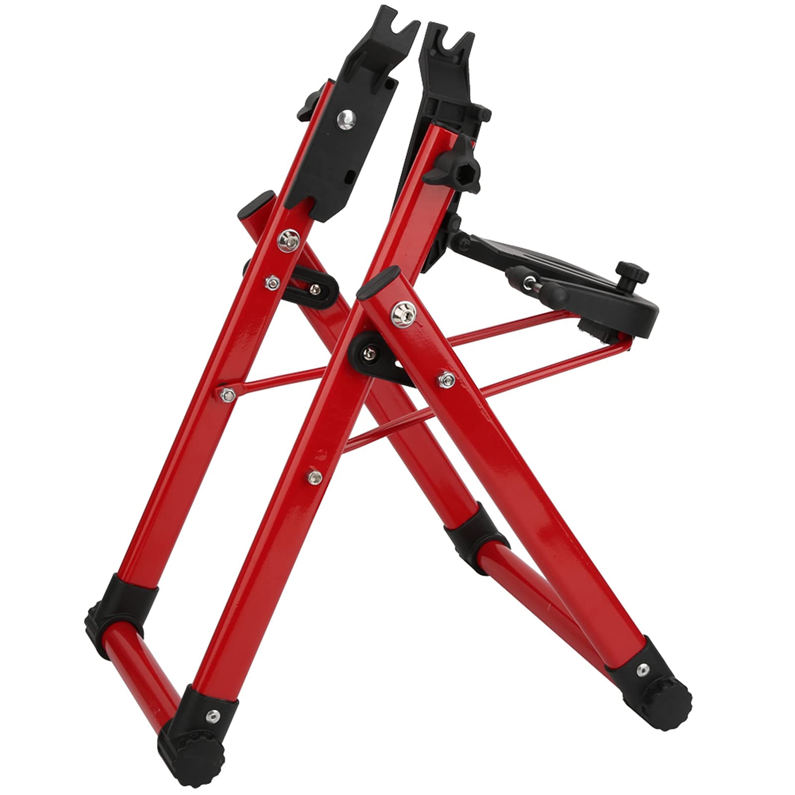 KENANLAN Bike Repair Tool, Aluminium Alloy Red Simple Convenient Wheel Truing Stand Home Bike Repair Maintenance Support Tool Accessory