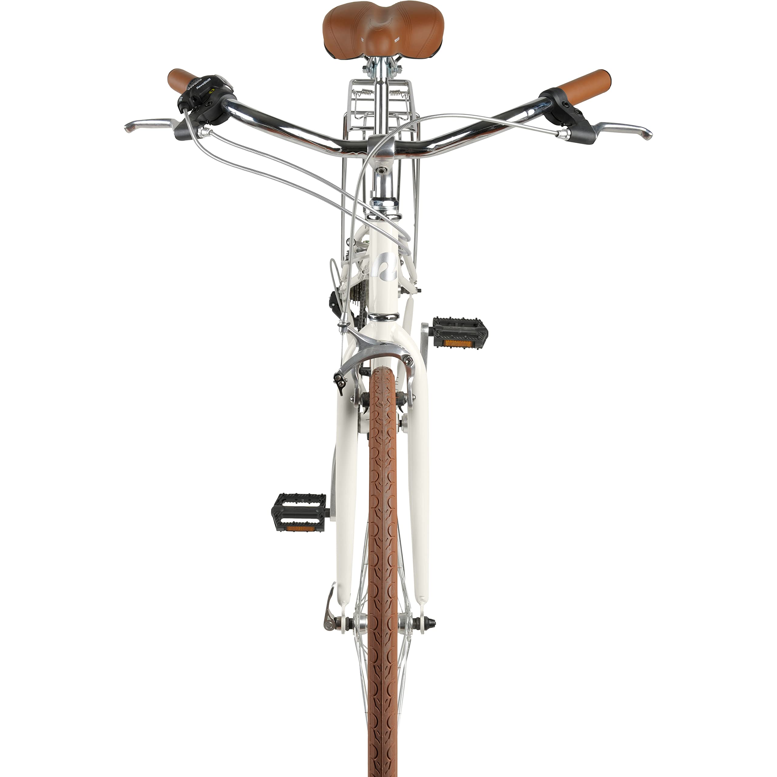 Retrospec Kinney Mixte Step Through Frame 7-Speed City Bike High-Tensile Steel with 700x32C Tires, Rear Rack and Swept Back Handlebars Commuter Bicycle