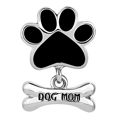LovelyJewelry Pet Love Dog Mom Black Charm Bead for European Bracelets