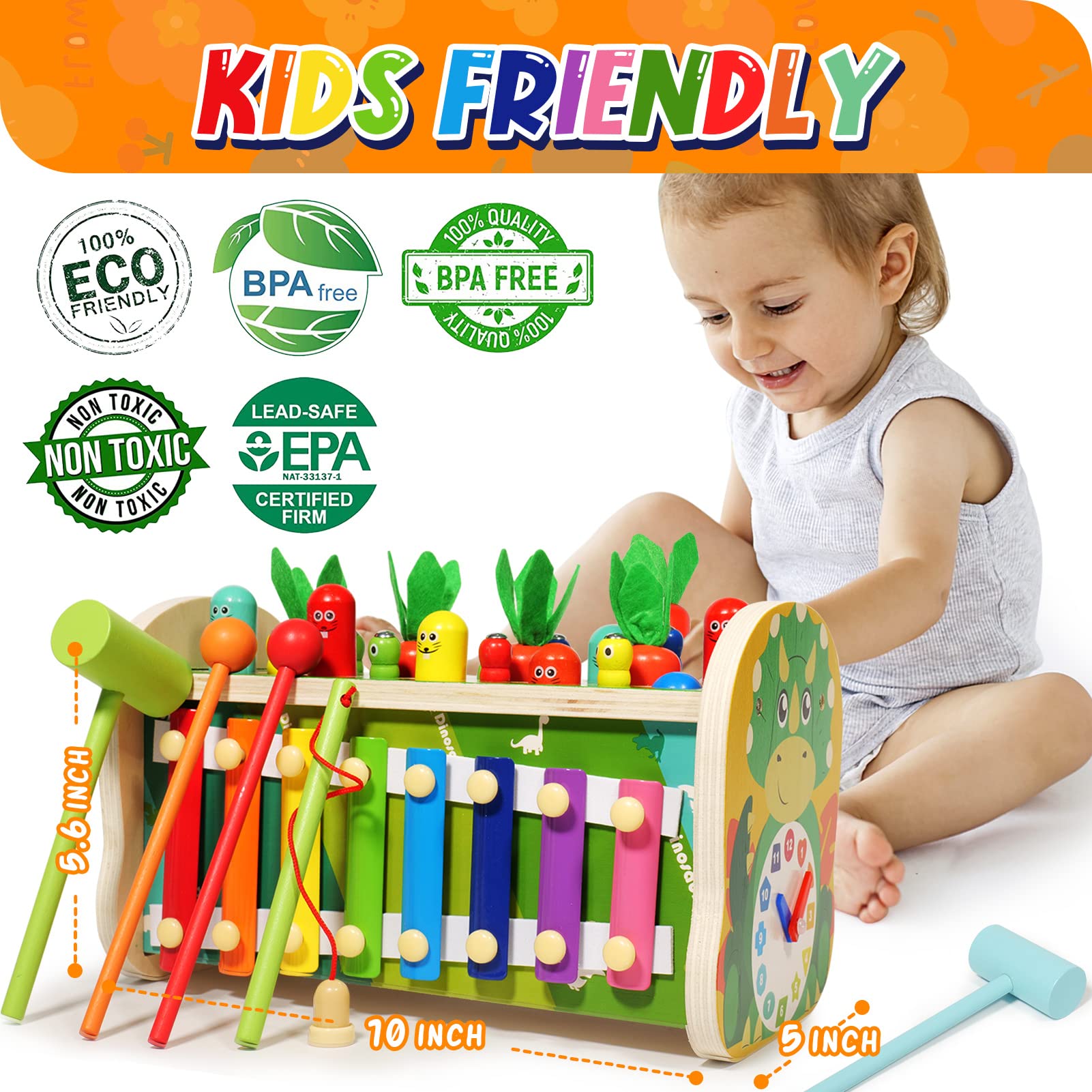 SMALL FISH Wooden Montessori Toys for 3 Year Old Toddler