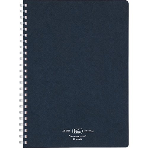 Kokuyo notebook soft ring note natural 80 sheets A5 A ruled navy blue - SV638A - DB Japan