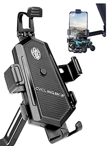 ZIDIYORUO UTV Phone Mount for 1.75"-2" Roll Cage | Aluminium Alloy Holder for Polaris RZR Can Am | Compatible with 4.7"-6.8" Smart Devices | Secure Attachment to UTV/SXS Roll Bar.