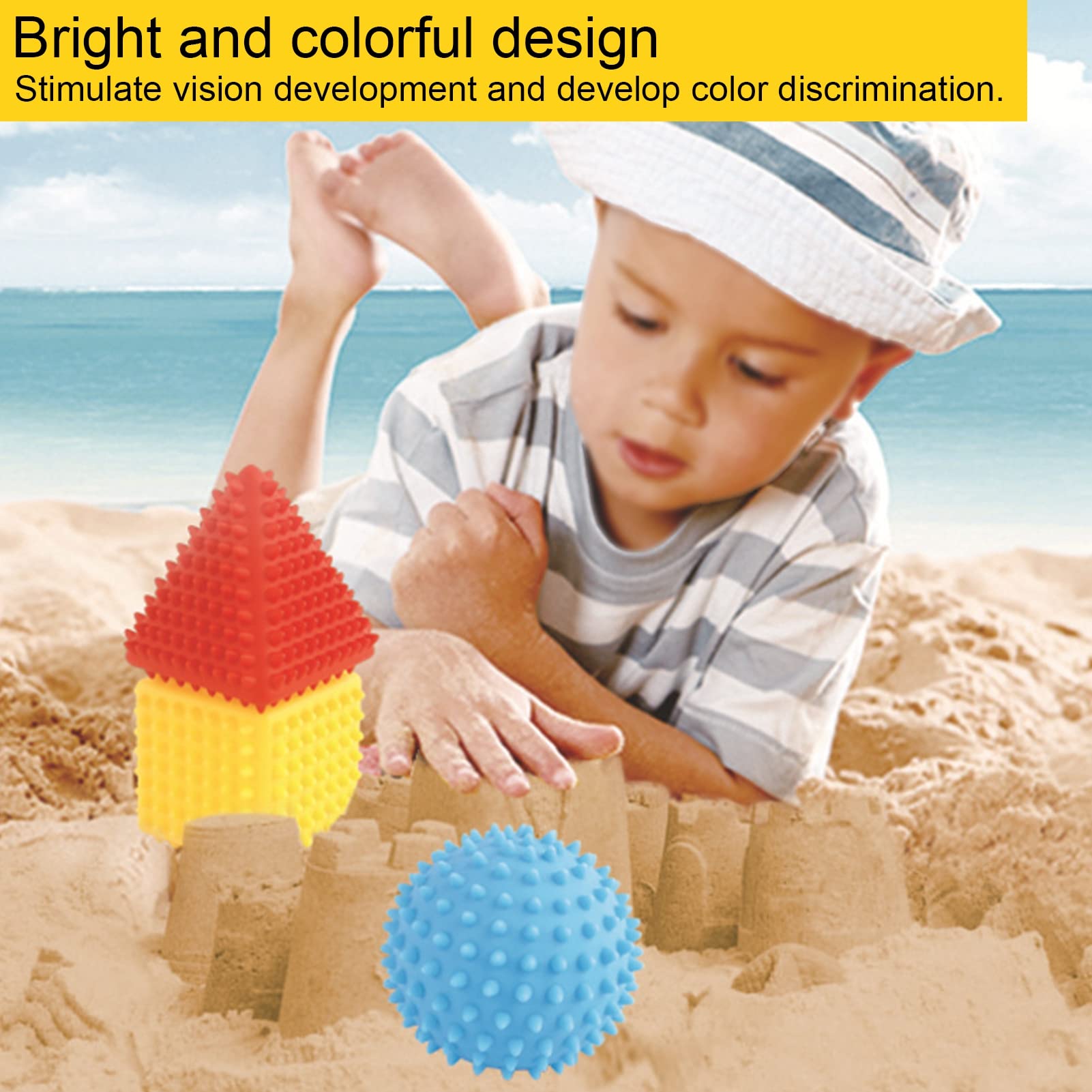 Qinlorgo Toddler Balls, Motor Skills 3 Pieces Baby Ball Set for Home for Training for 6 Months