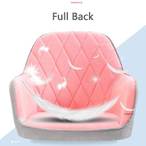 LWW Chairs,Comfy Cloth Computer Chair,Cotton and Linen Fabric Home Office Swivel Chair,Fashion Stitching Color Mid-Back Sofa Task Chairs
