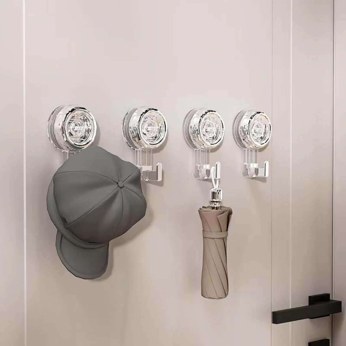 Zivdanfu 2PCS Suction Cup Hooks,Shower Wall Suction Cup Hangers Removable Reusable Window Glass Door Suction Holder for Bathroom Kitchen Decor,Easy to Install and Remove Waterproof Wall Hooks