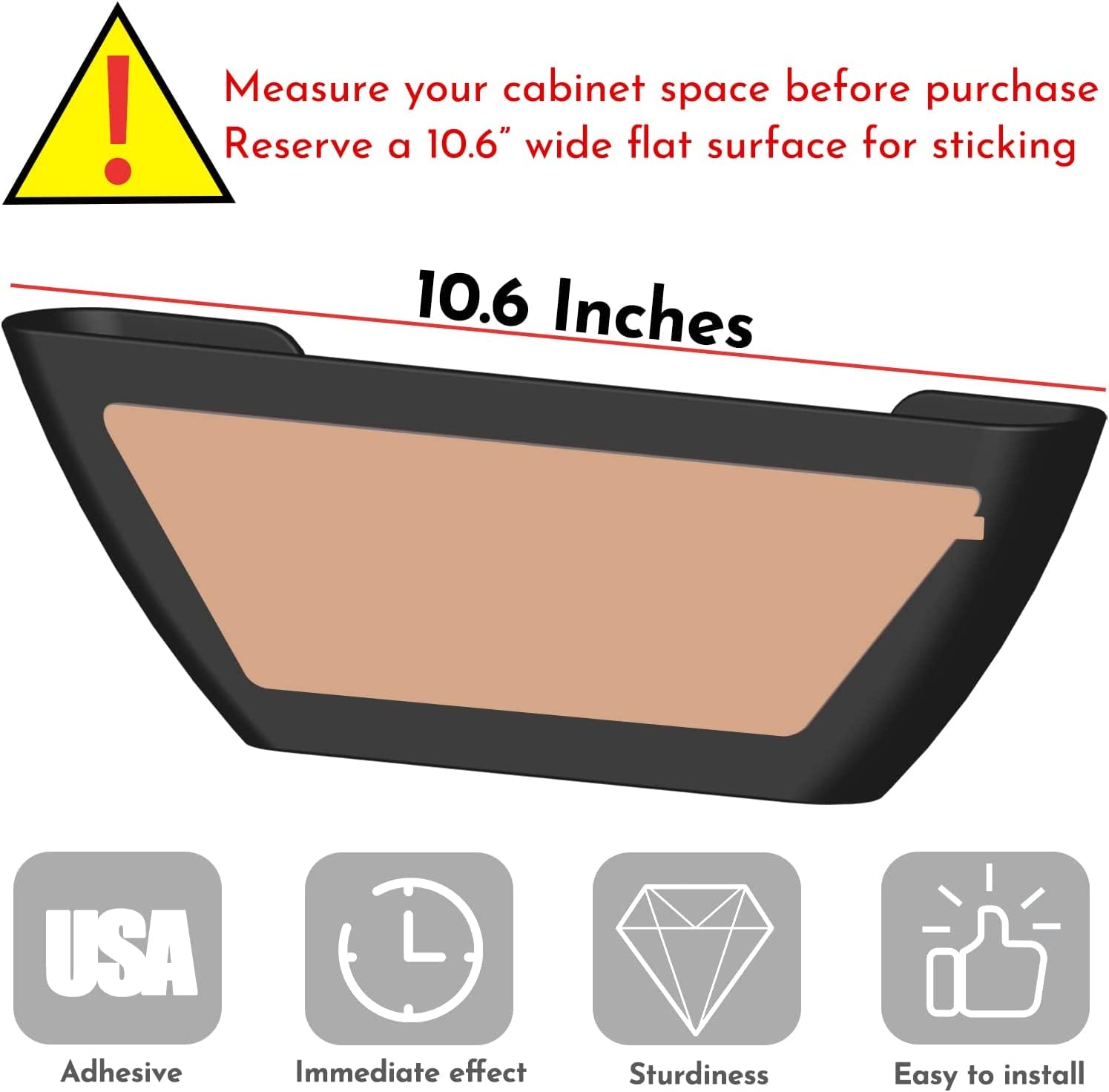 LePvo 3 Pack Universal Pot Lid Organizer for Cabine, Pan Lids Organizers Inside Cabinet Door Wall Mount Pots Top Storage Organizer Rack Holder for Kitchen, Fits 6" to 13" (Black)