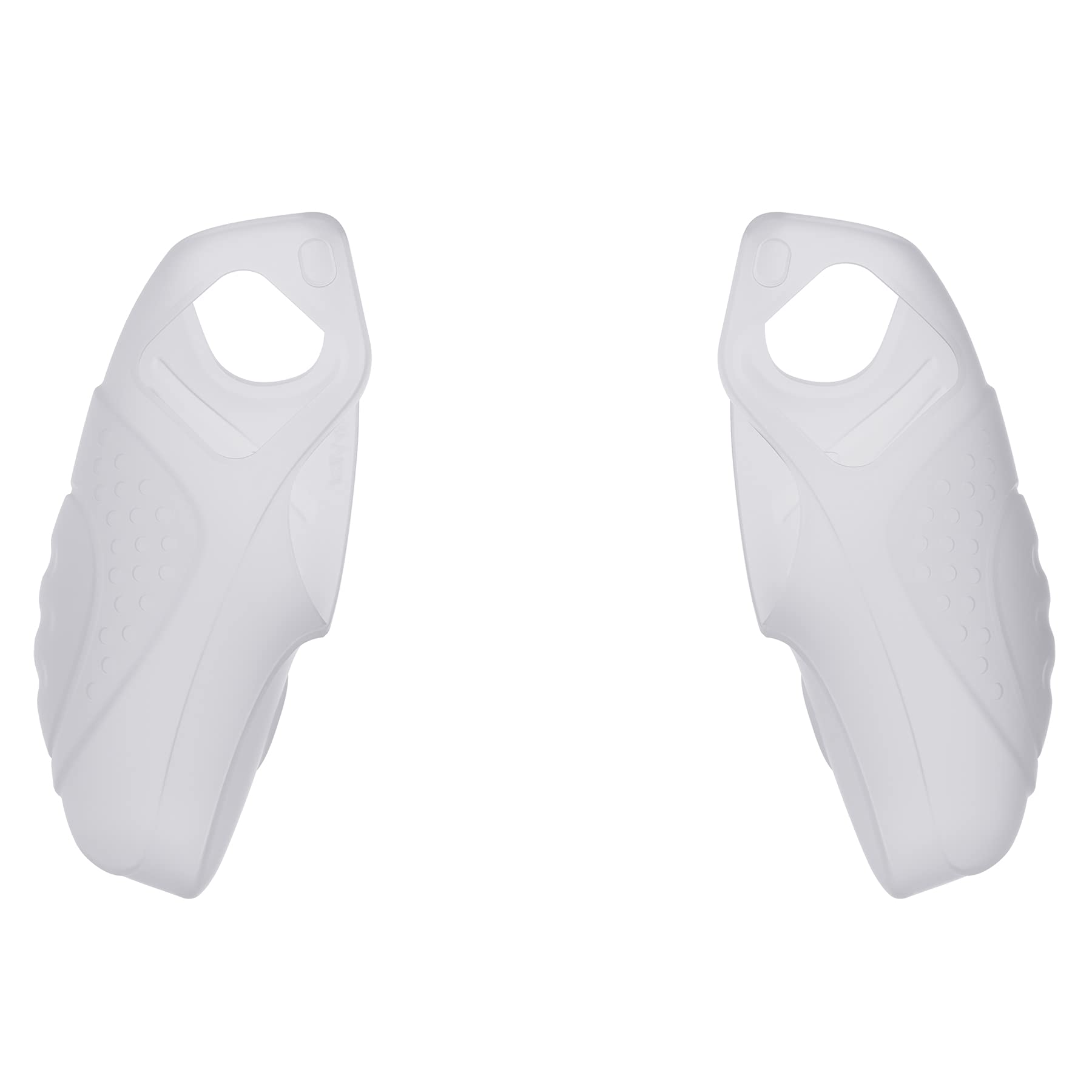 PlayVital Guardian Edition Ergonomic Soft Controller Silicone Case Grips for ps5 Compatible with Charging Station Rubber Protector Skins with Thumbstick Caps for ps5 Controller - Clear White