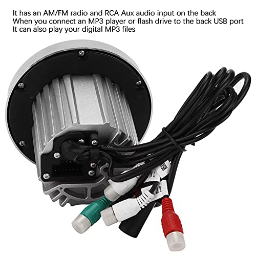 Marine Bluetooth Speakers, 80W Portable Media Function Waterproof Amplified Speaker System Marine Stereo Bluetooth Boat Am/Fm Radio with Remote Control, RCA Aux Audio Input for Car Yacht ATV Utv