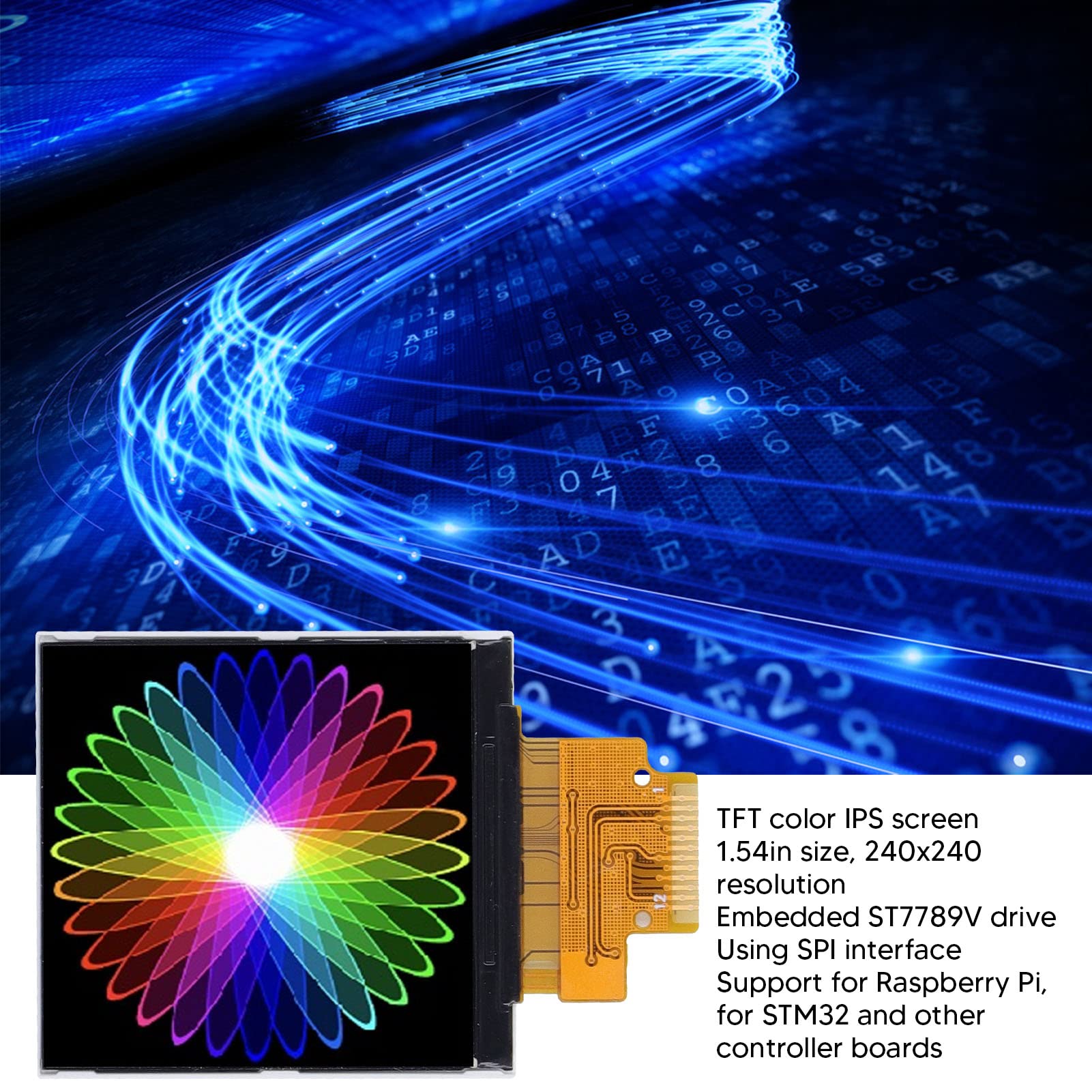 TFT IPS Screen, Quick Response 1.54in Embedded ST7789V Drive LCD Display Module Bright Clear for Controller Board