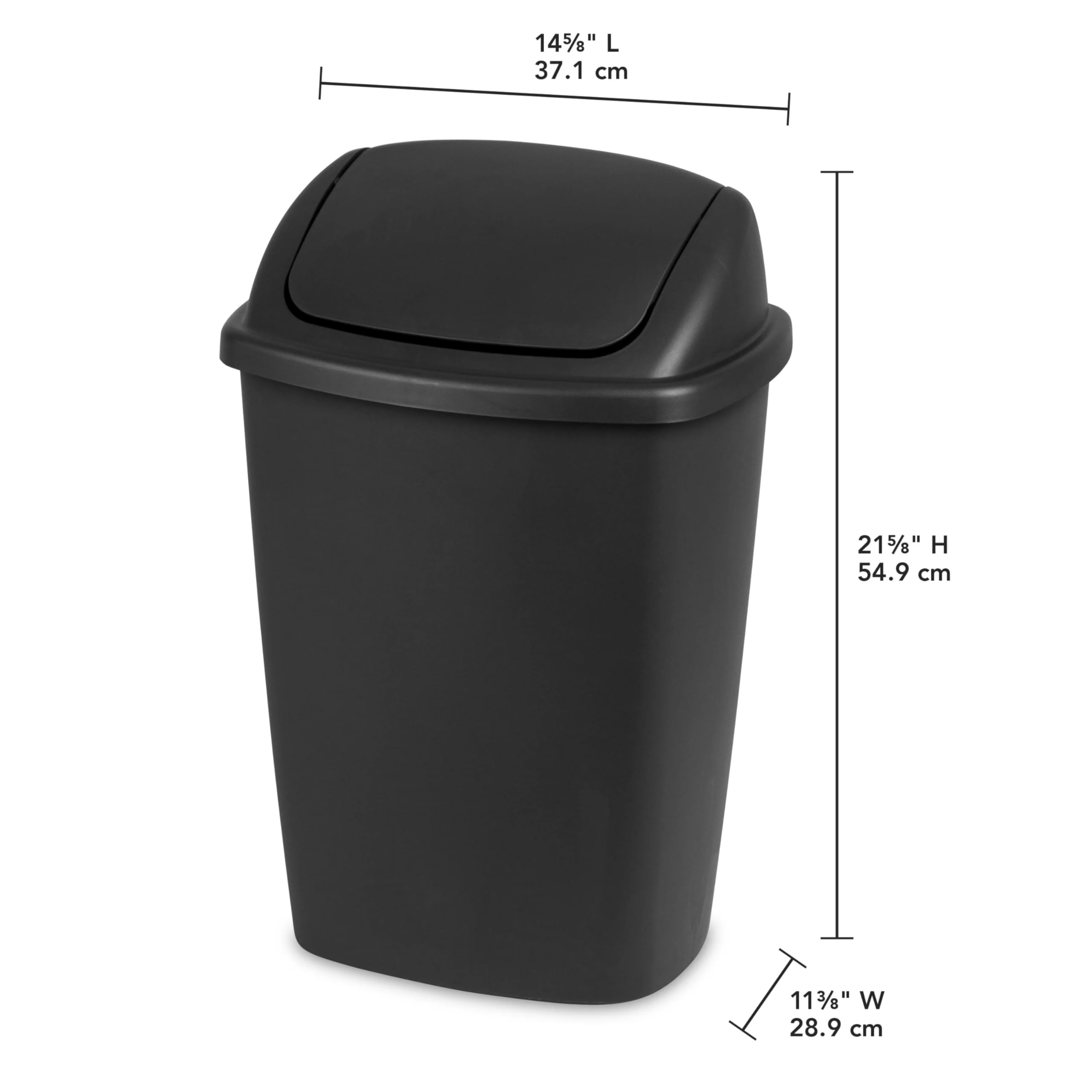 YLMZA 7.5 Gal. Wastebasket Plastic, Black