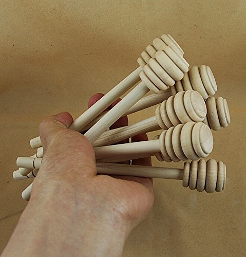 Pack of 50 Pieces 6 Inch Wood Honey Dipper tick Spoon Dip Drizzler Server for Honey Jar Dispense Drizzle Honey New