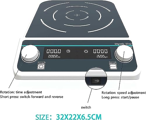 XENITE 10L/20L/50L Digital Display Lab Magnetic Stirrer,50-1500Rpm,23H/ 59Min/ 59Sec,Can Be Rotated Forwards and Backwards,with Stir Bar,20L