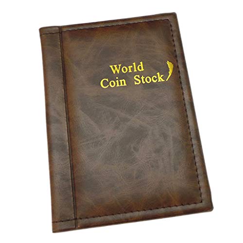Menolana 120 Pockets Coin Holder Collection PU Album Book Collector Supplies , Brown