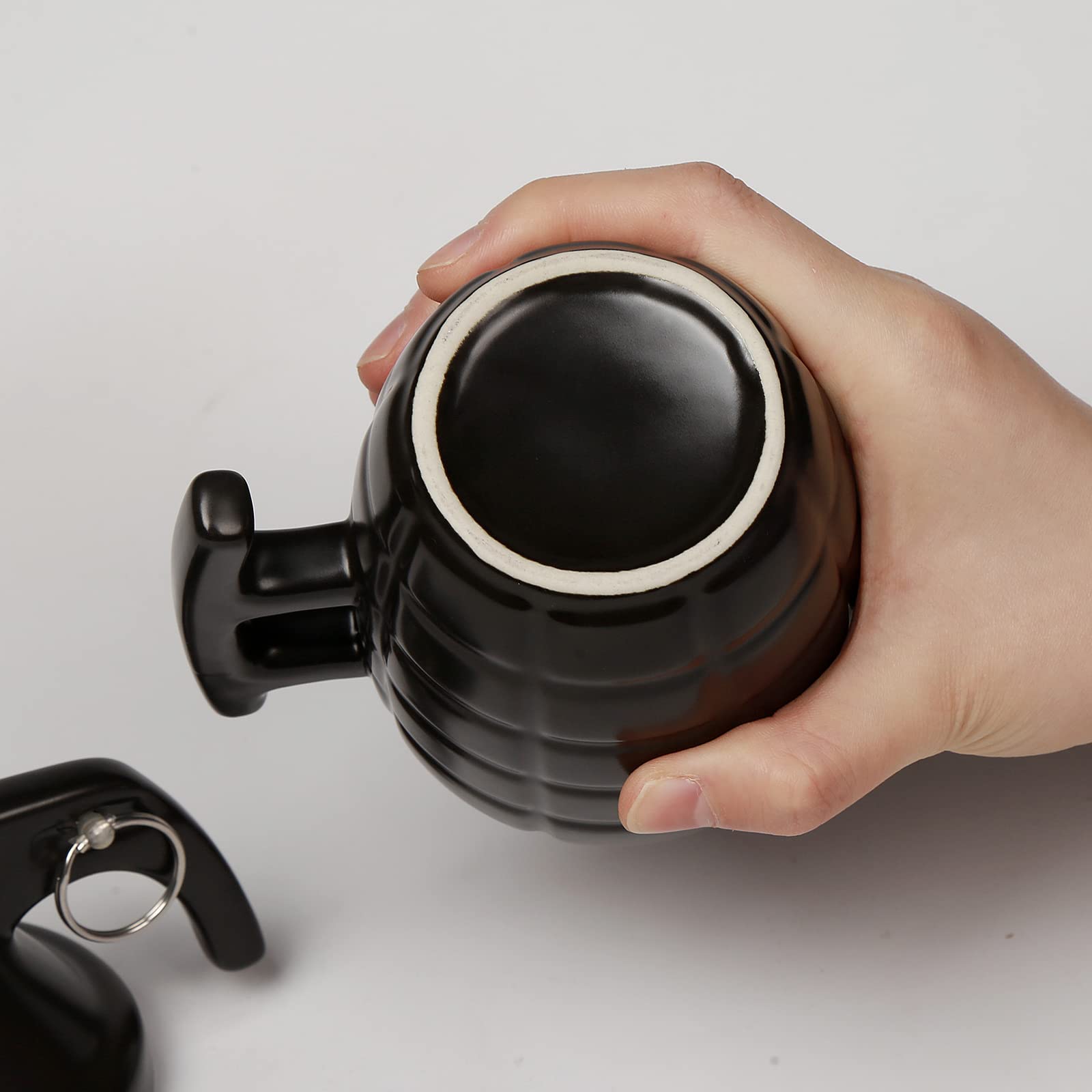 loobuu Fashion Ceramic Coffee Tea Cup, Special Cool Coffee Mug 3D Cool Grenade Design Durable Coffee Tea Cup Attractive Mugs Personalized Porcelain Gifts for Men Women- 9.4OZ (Grenade)