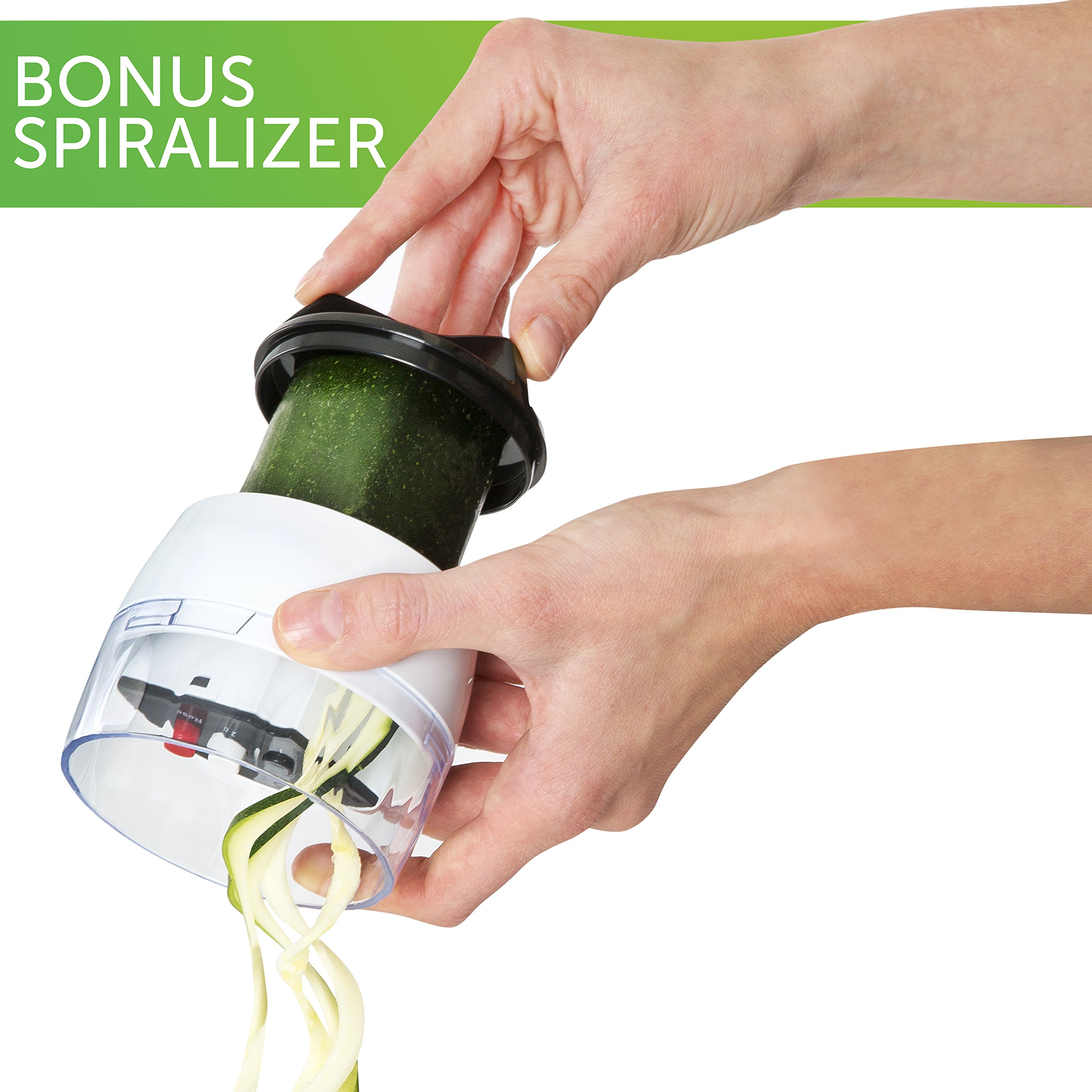 PrepNaturals Adjustable Mandoline Slicer with Spiralizer Vegetable Slicer - Black Veggie Slicer Mandoline Food Slicer with Julienne Grater - V Slicer